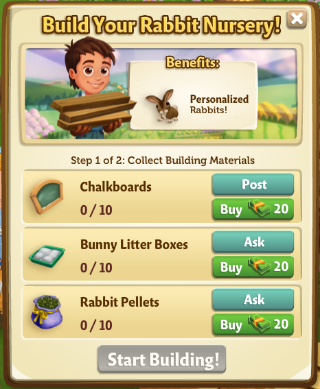 Comment utiliser la nurserie pour lapins ? — FarmVille 2 Centre d'aide